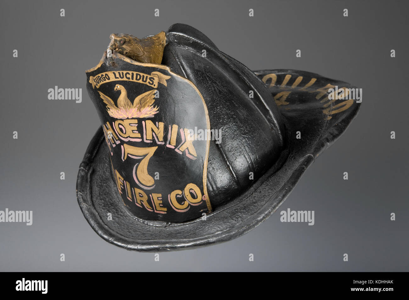 Painted Leather Fire Hat Worn by James Soulard Stock Photo - Alamy