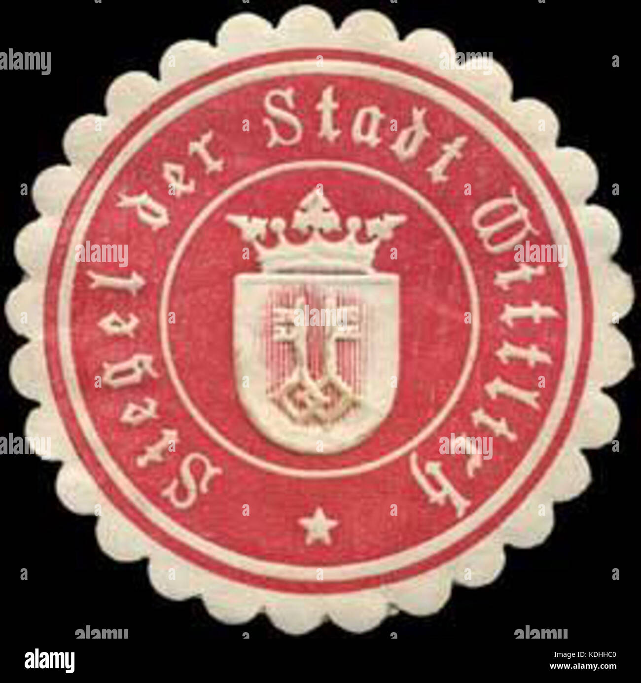 This image features the seal of the city of Wittlich, Germany, an ...