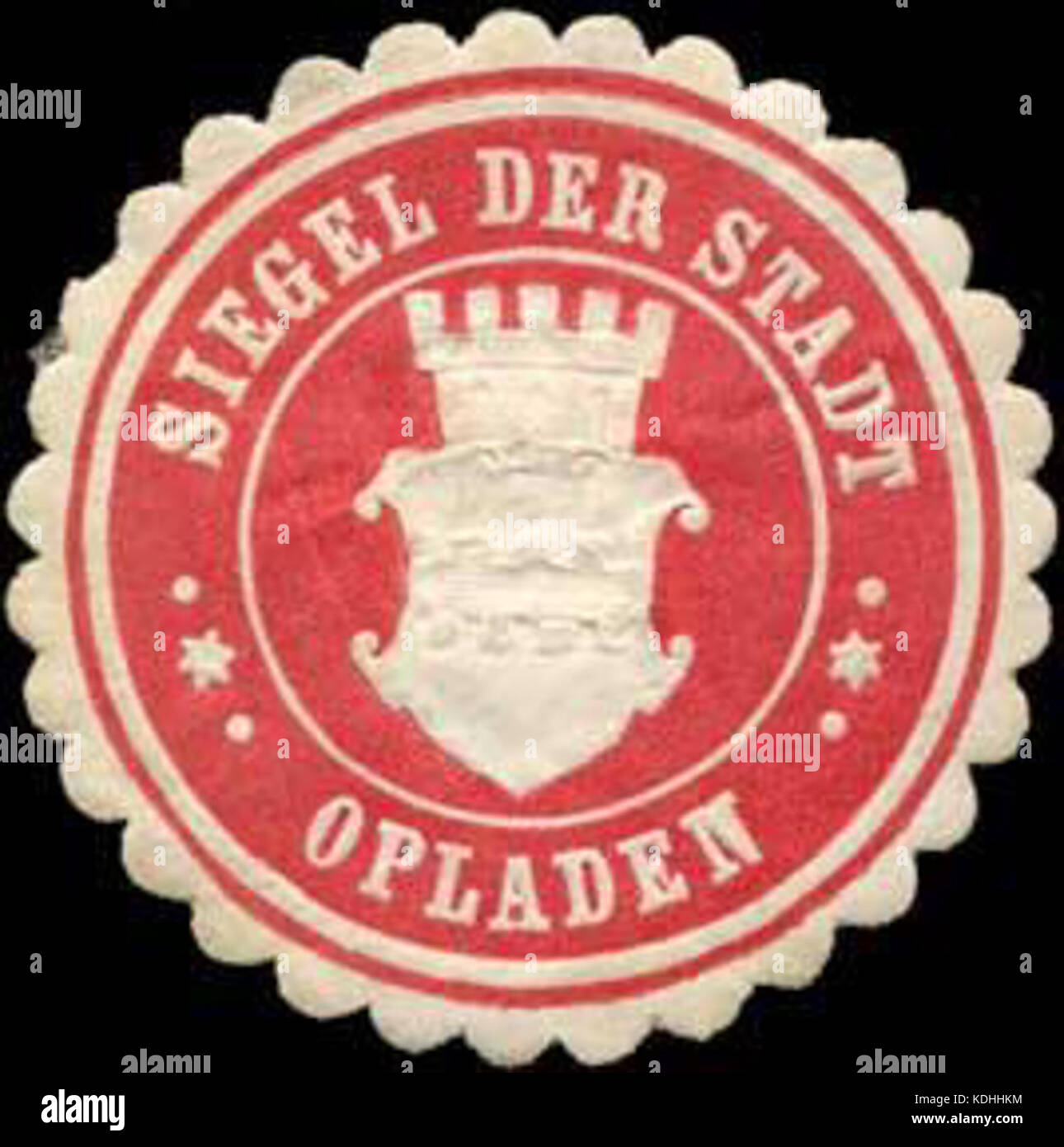The Siegelmarke (seal) of the City of Opladen, a historical municipal ...