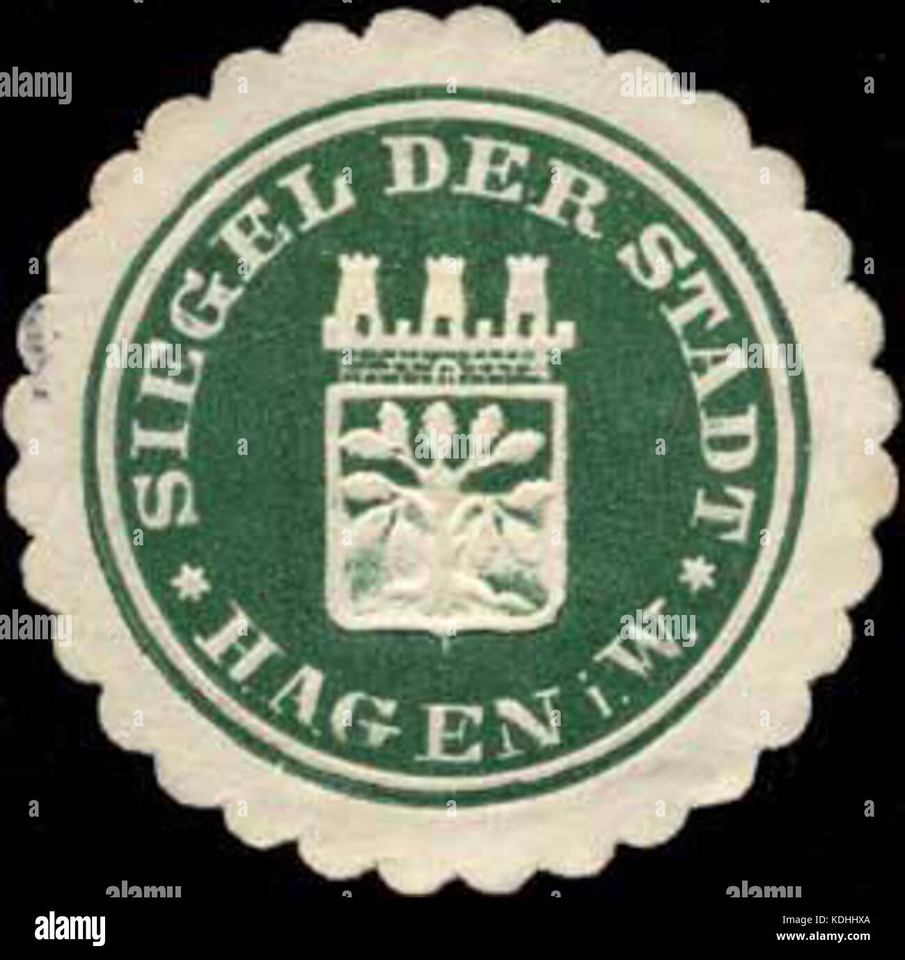 This is an image of the seal of the city of Hagen, located in ...