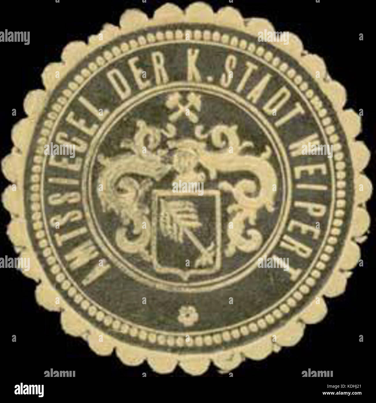 Siegelmarke Amtssiegel der K. Stadt Weipert W0317706 Stock Photo - Alamy