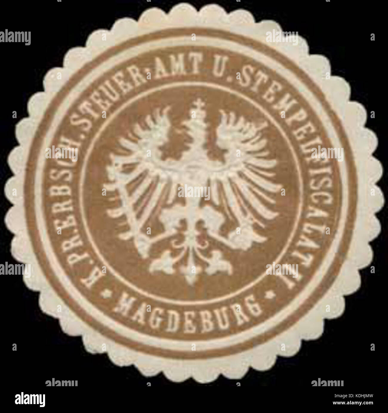A Siegelmarke stamp from the K. Pr. Erbschafts Steuer Amt and ...