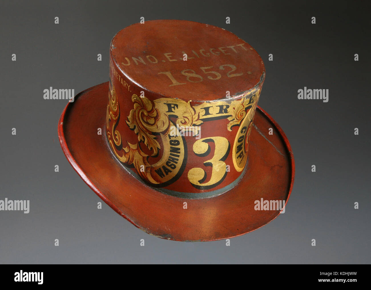Painted Felt Fire hat worn by Jonathan Liggett Stock Photo - Alamy