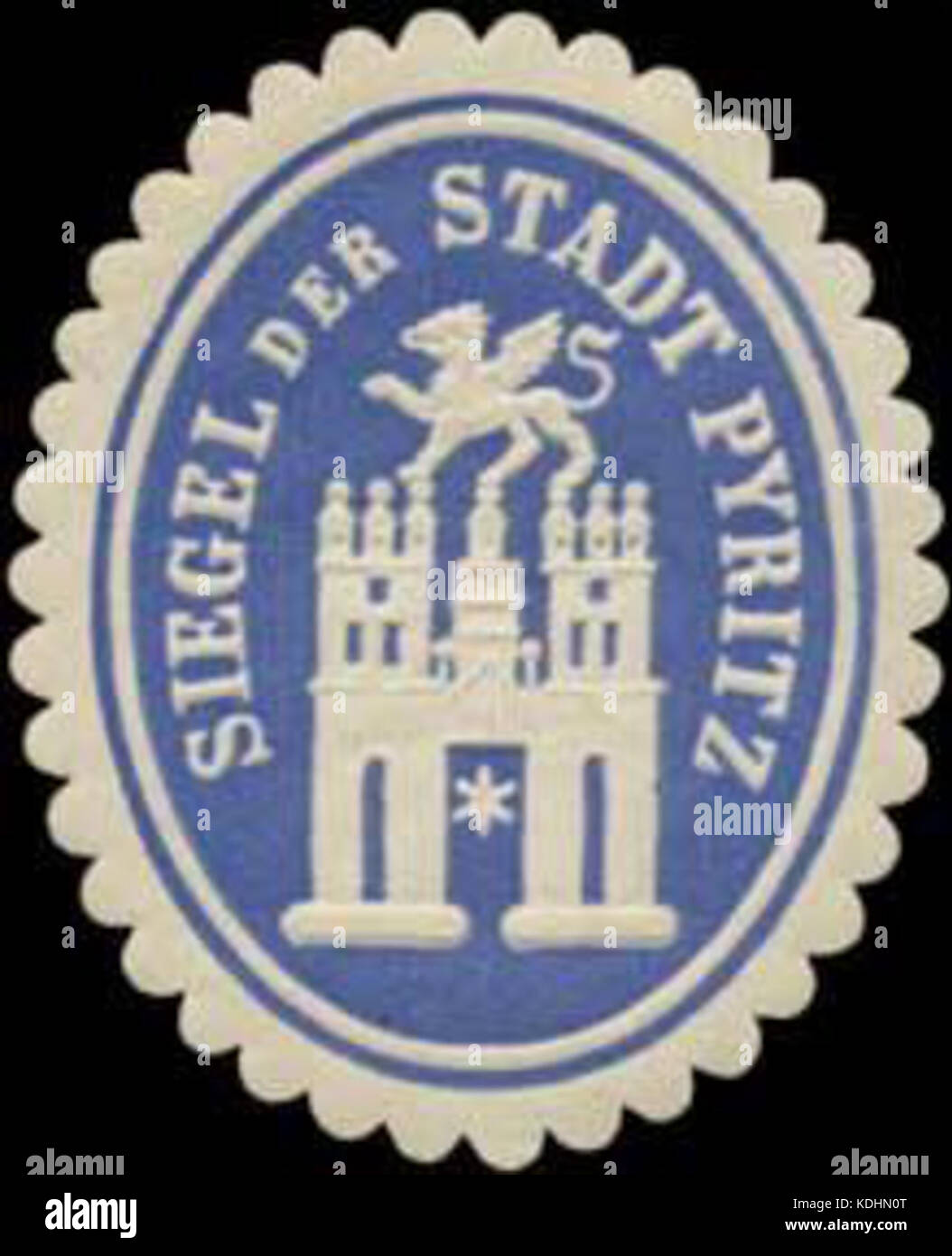 Siegelmarke Siegel der Stadt Pyritz Pommern W0349247 Stock Photo - Alamy