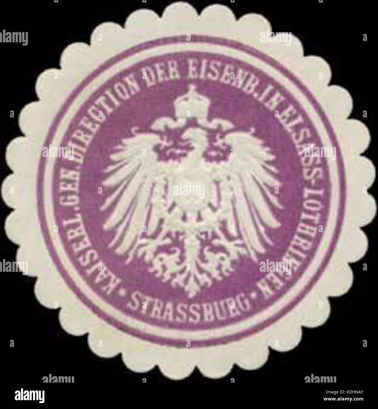 This image shows a Siegelmarke (seal) from the General Directorate of ...