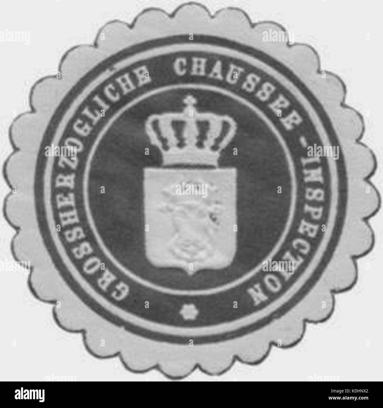 A postal mark from the 'Gr. Chaussee Inspection' used in the historical ...