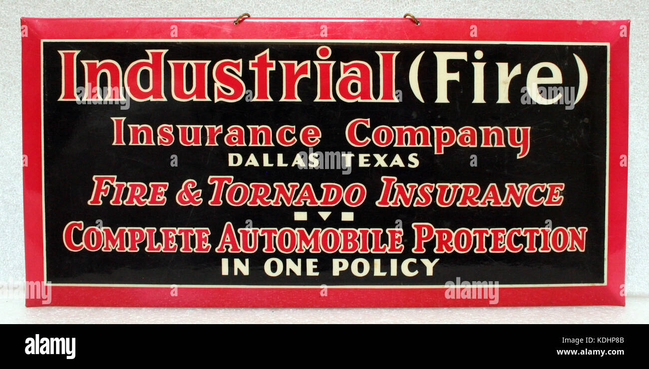 Industrial Fire Insurance Company Trade Sign Stock Photo - Alamy