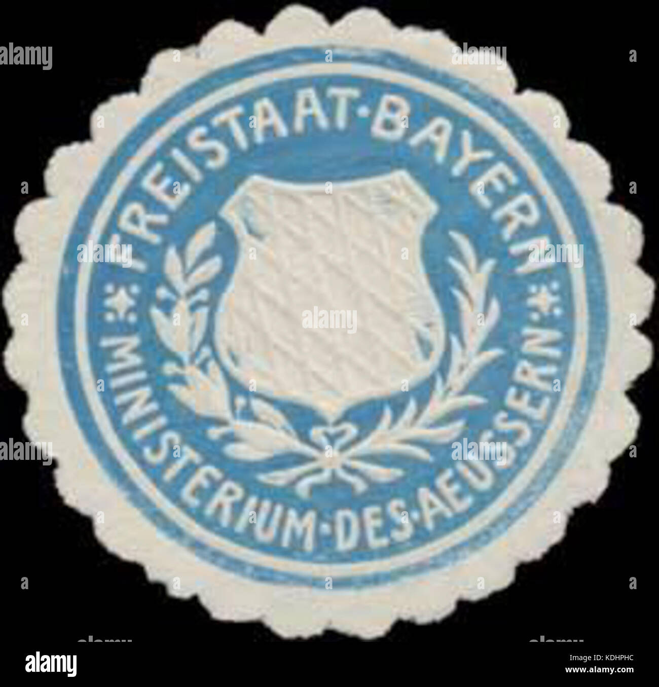 Siegelmarke Freistaat Bayern Ministerium des Aeussern W0360170 Stock ...