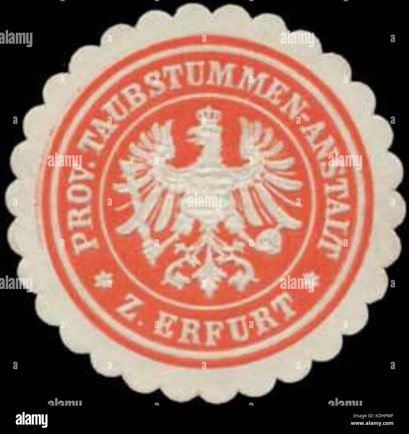 This Siegelmarke stamp from the Taubstummen Anstalt (Deaf Institution ...