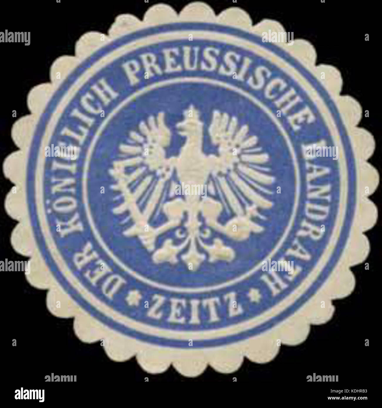 This image features a historical Siegelmarke (seal mark) from the K. Pr ...