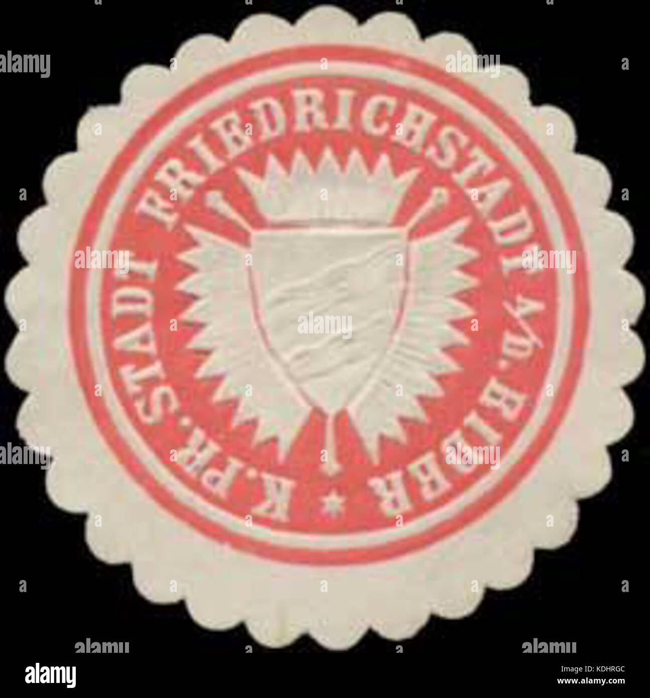 Siegelmarke K.Pr. Stadt Friedrichstadt a.d. Bider W0367992 Stock Photo ...
