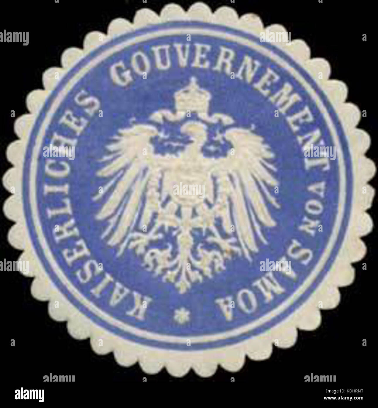 The Siegelmarke (seal mark) of the Imperial Government of Samoa, likely ...