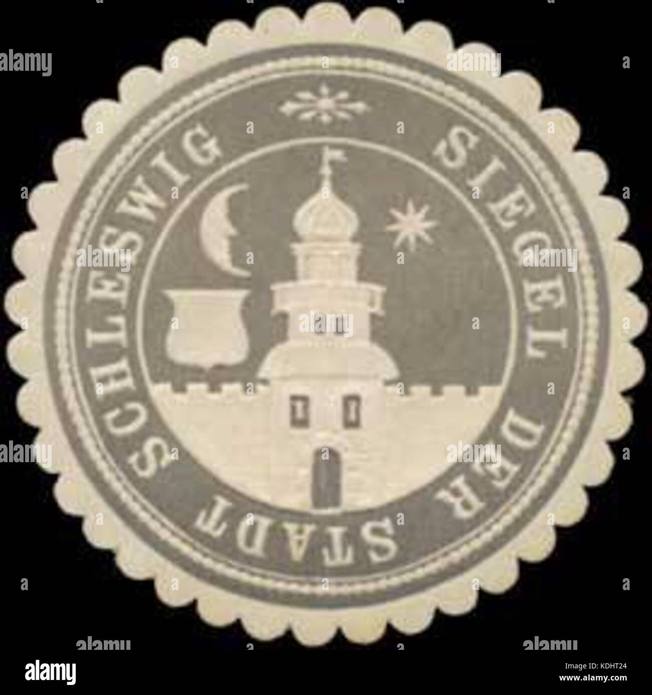 A historic Siegelmarke (seal) from the city of Schleswig, used as an ...
