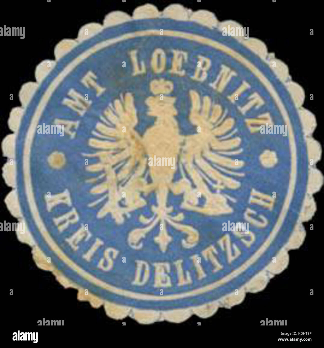 This image represents a postal marking (Siegelmarke) from the Loebnitz ...