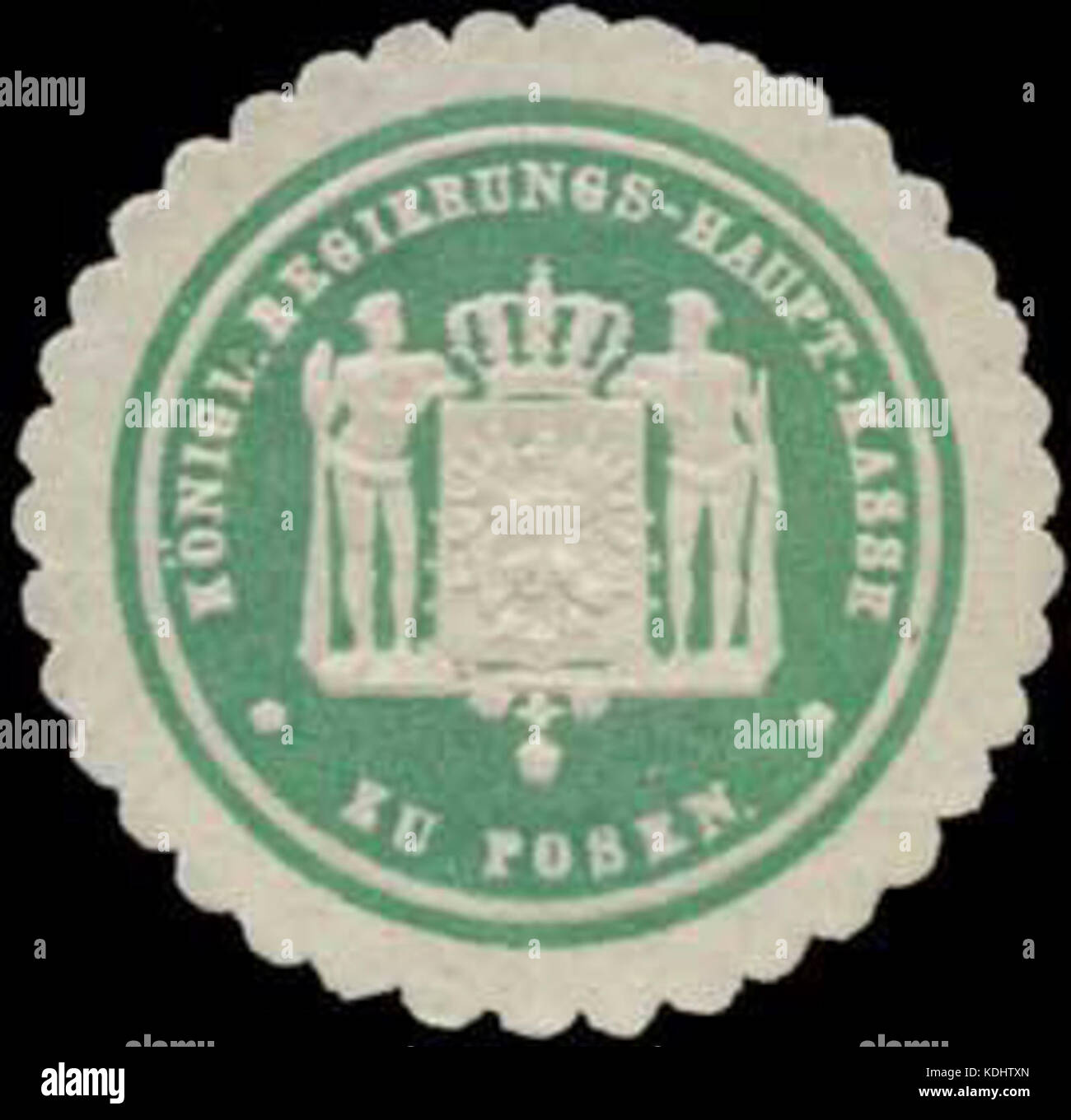 A historical Siegelmarke (seal) from the Prussian government ...
