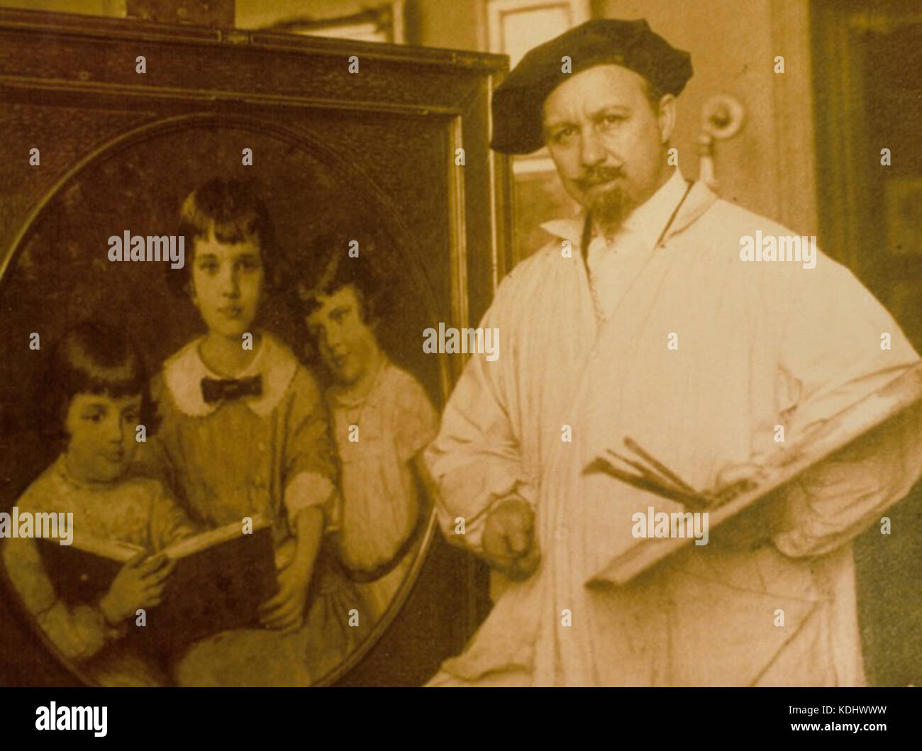 A painting or image titled 'Painter of Children,' likely depicting a ...