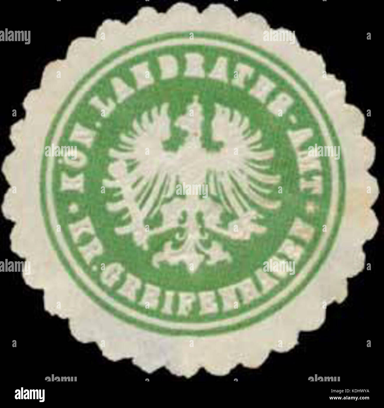Siegelmarke K. Landraths Amt Kreis Greifenhagen W0391109 Stock Photo ...