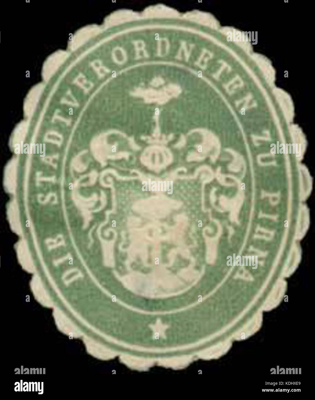 Siegelmarke Die Stadtverordneten zu Pirna W0393359 Stock Photo - Alamy