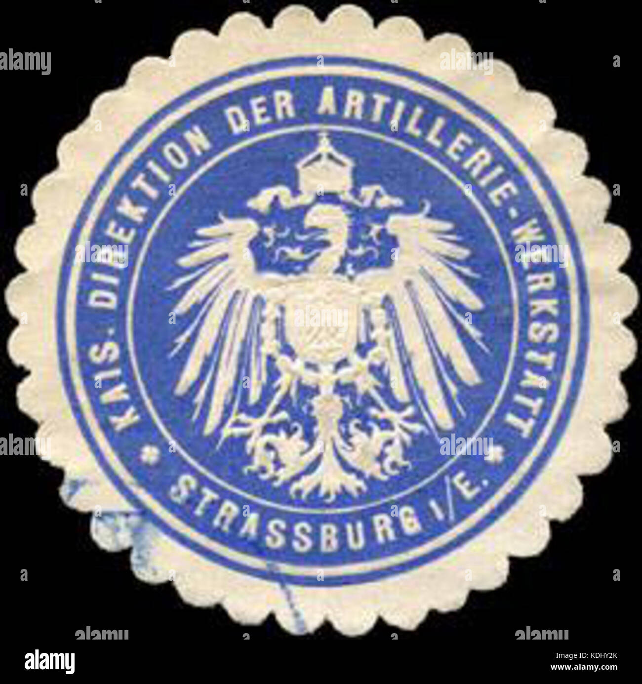 Siegelmarke Kaiserliche Direktion der Artillerie Werkstatt Strassburg ...