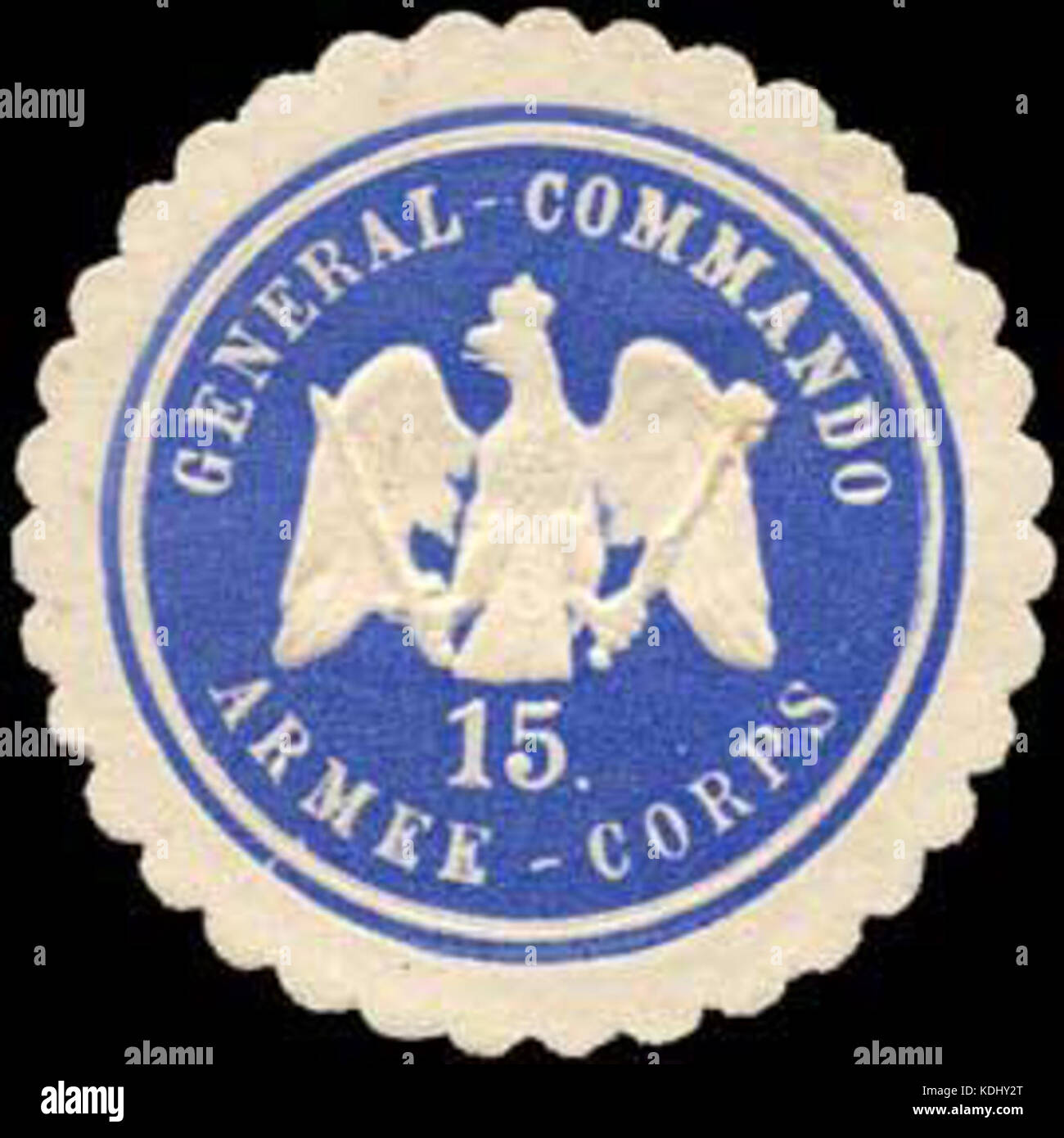 Siegelmarke General Commando 15. Armee Corps W0223976 Stock Photo - Alamy