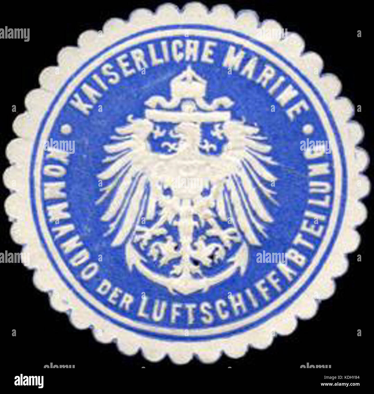 A stamp featuring the Imperial German Navy's Airship Division ...