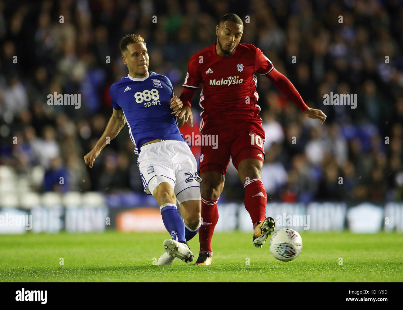 Birmingham City's Michael Morrison and Cardiff City's Kenneth Zohore ...