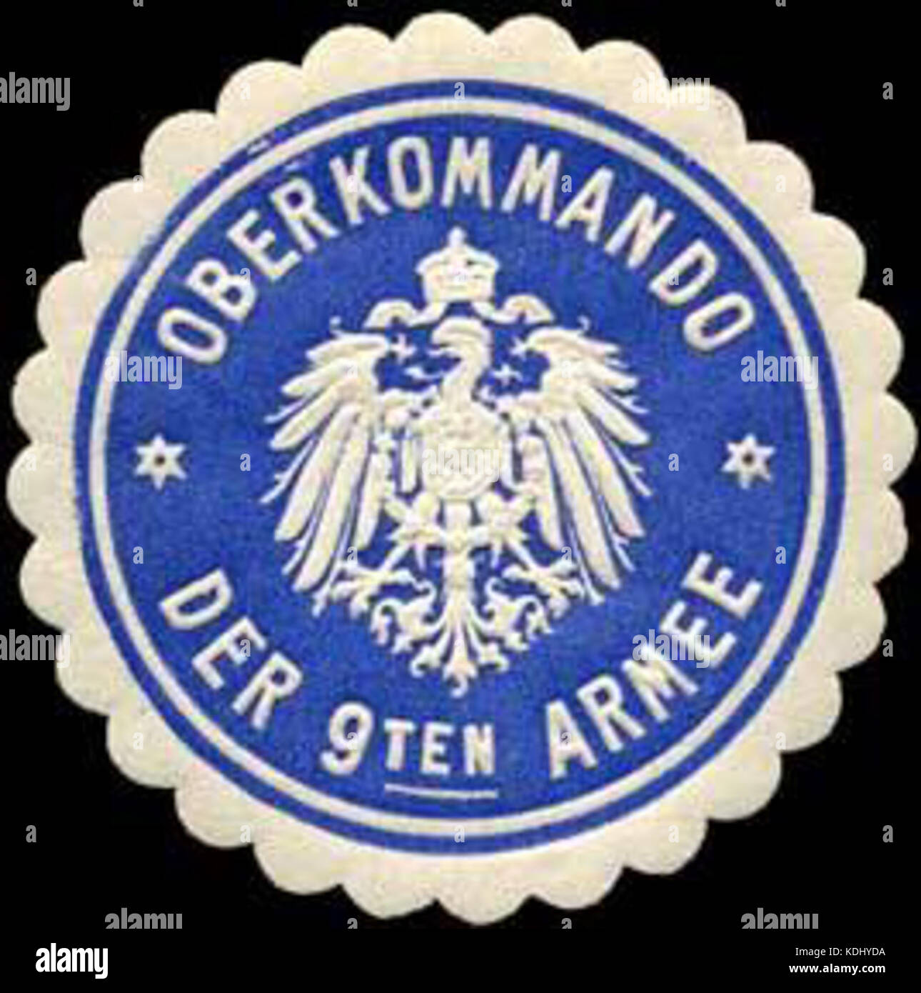 Siegelmarke Oberkommando der 9ten Armee W0238145 Stock Photo - Alamy