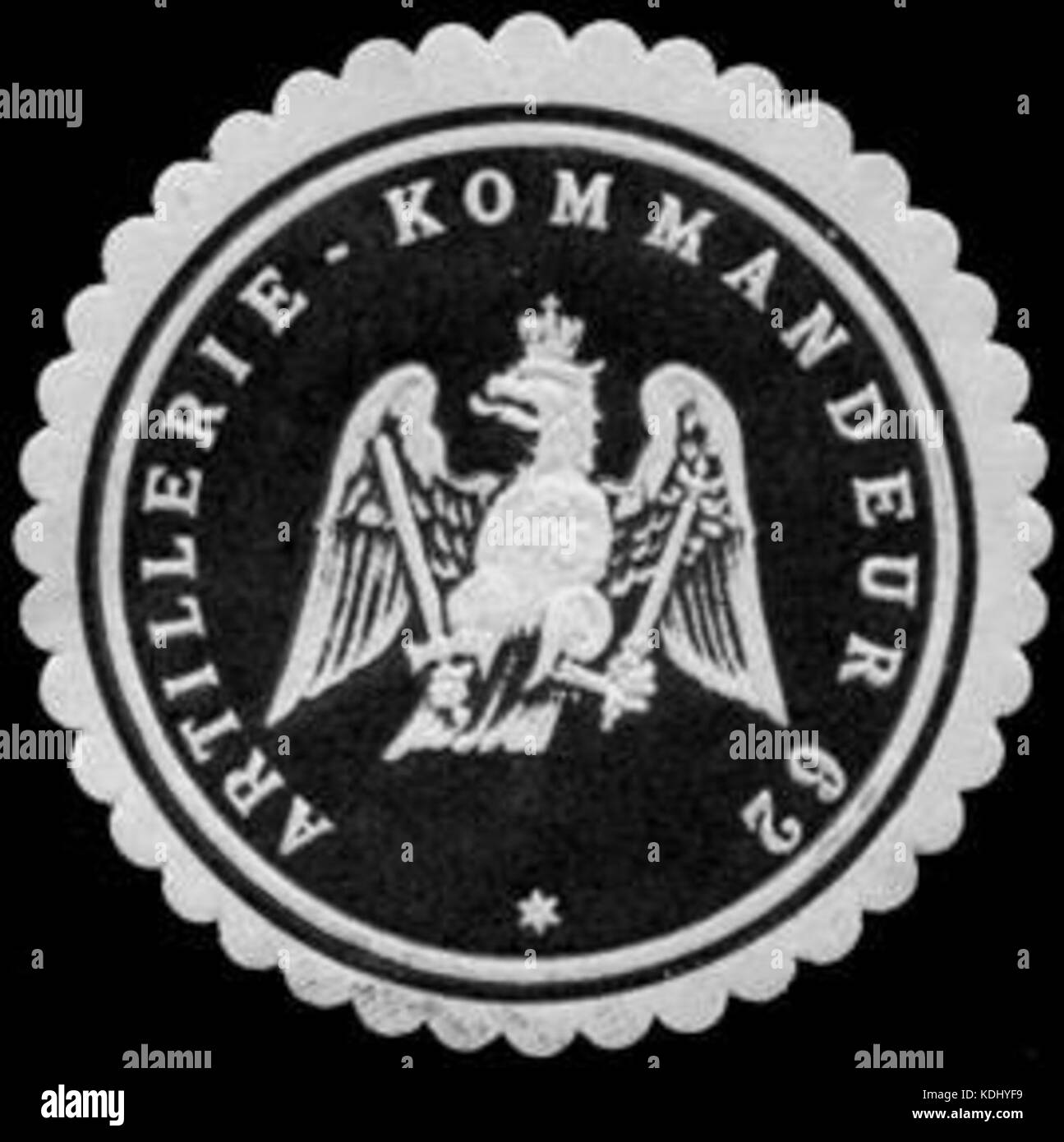 A historical stamp issued by the Artillerie Kommandeur 62, part of the ...