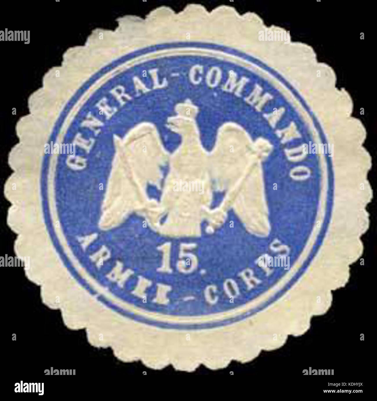 Siegelmarke General Commando 15. Armee Corps W0249977 Stock Photo - Alamy
