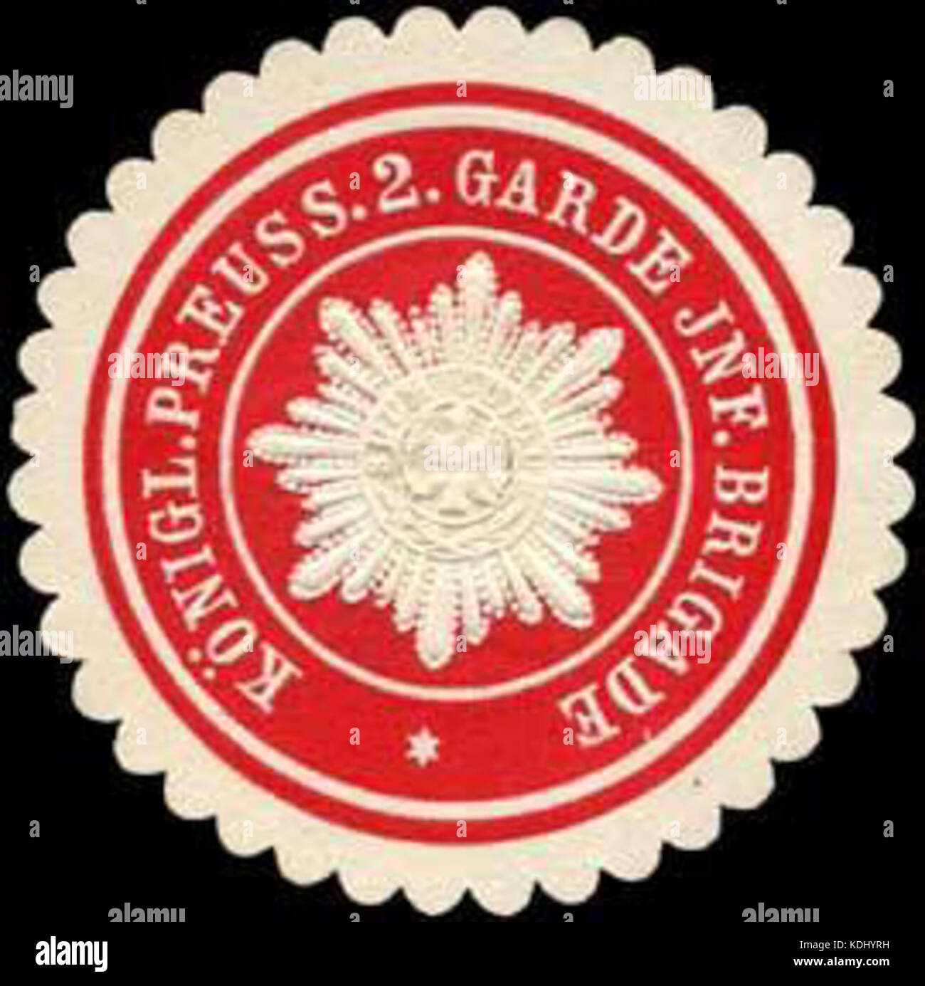 The 'Siegelmarke K.Pr. 2. Garde Infanterie Brigade' is a seal mark from ...