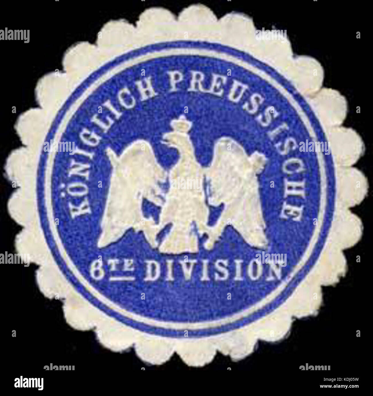 This image shows a Siegelmarke, a German military stamp from the 6th ...