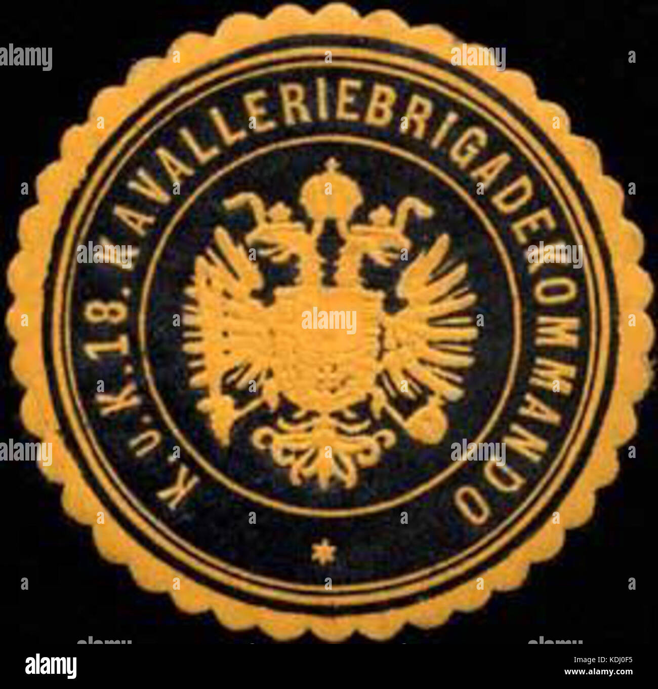 Siegelmarke K.u.K. 18. Kavalleriebrigadekommando W0317065 Stock Photo ...