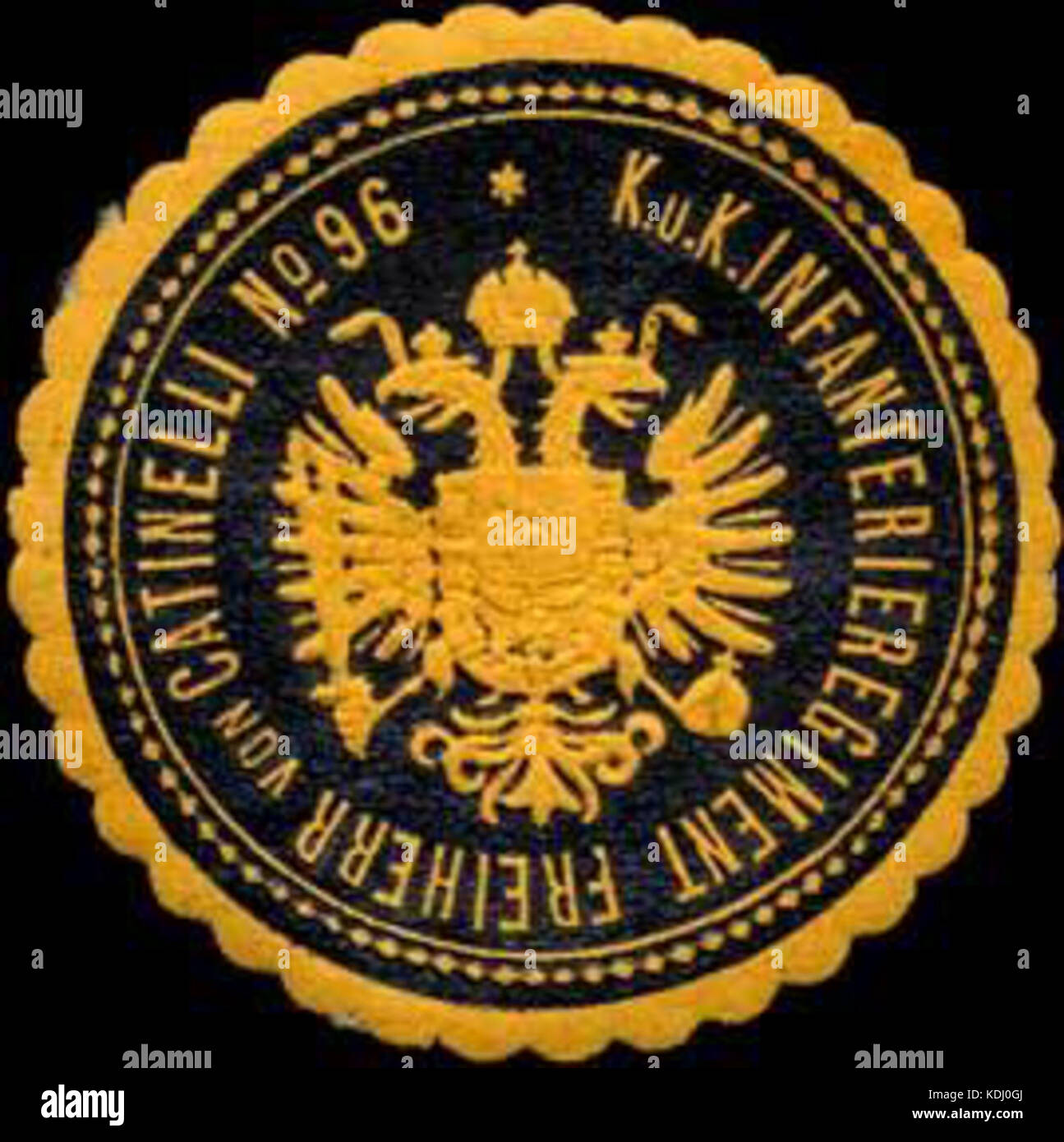 This postal seal from the K.u.K. (Imperial and Royal) Infantry Regiment ...