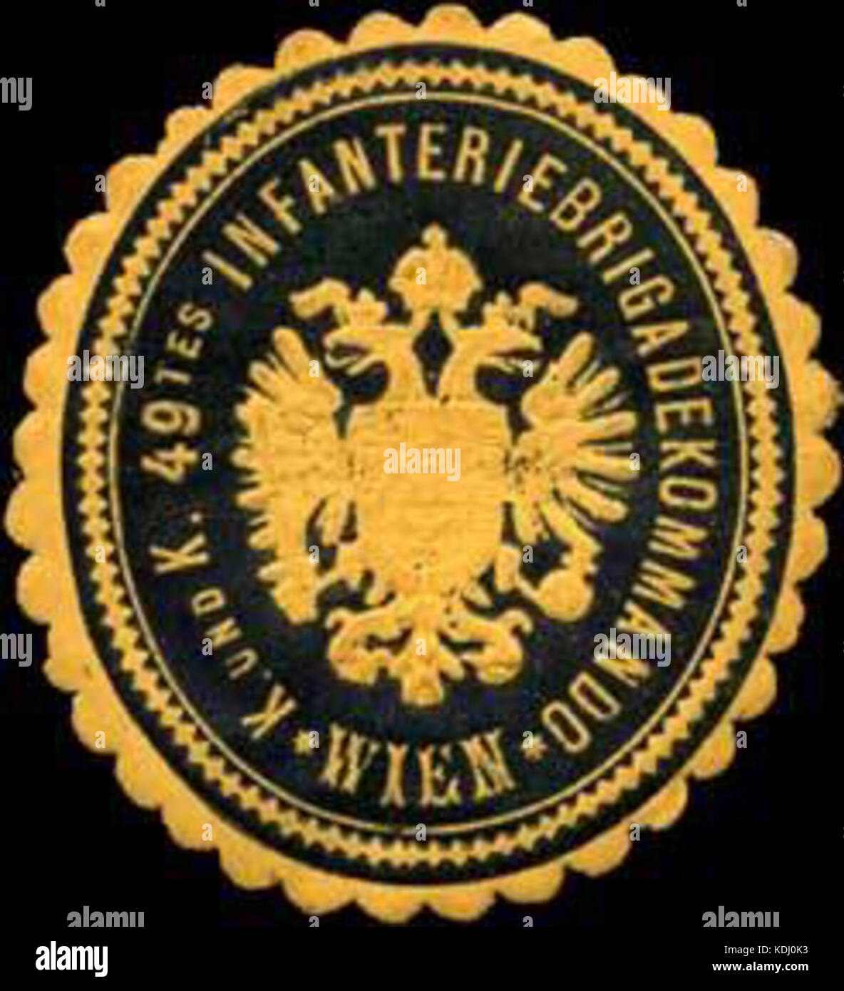 A historic seal of the 49th Infantry Brigade Command of the Austro ...