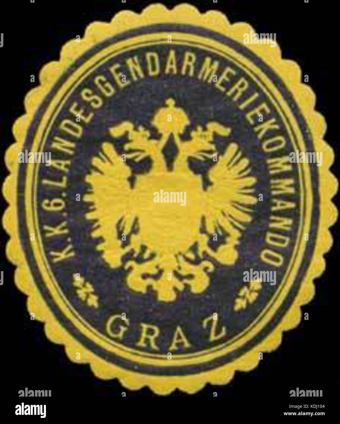 Siegelmarke K.K. 6. Landesgendarmeriekommando Graz W0322886 Stock Photo ...