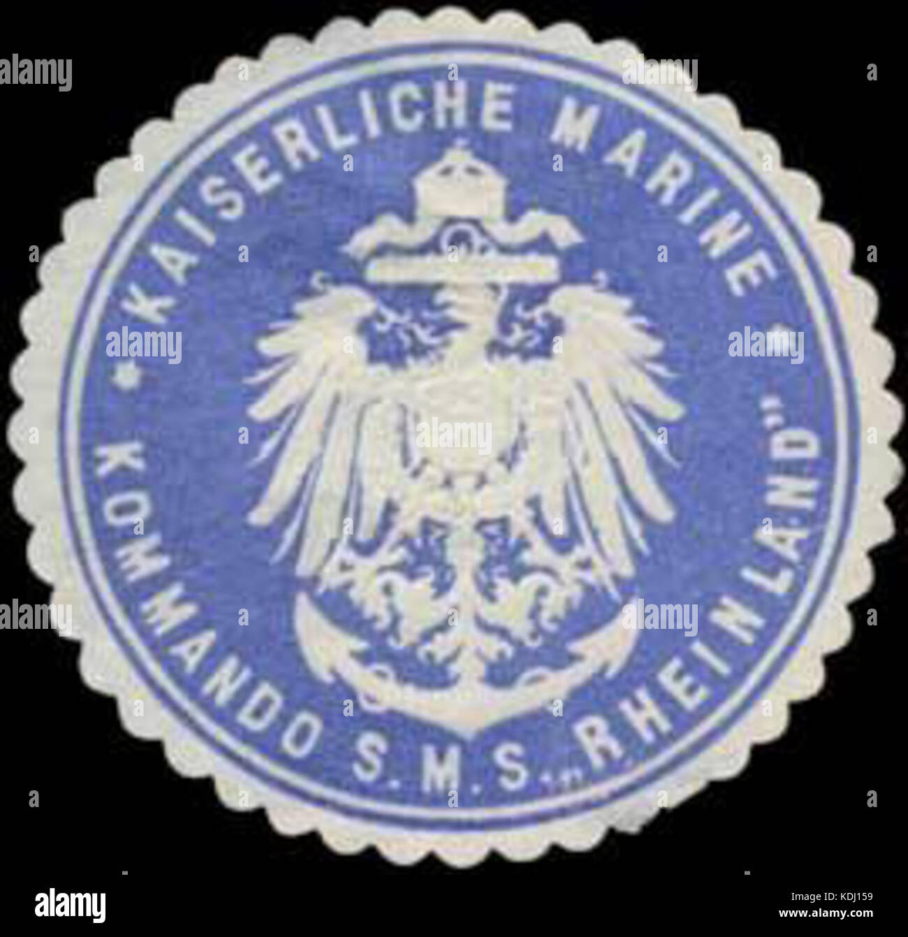 Siegelmarke K. Marine Kommando S.M.S. Rheinland W0337629 Stock Photo ...