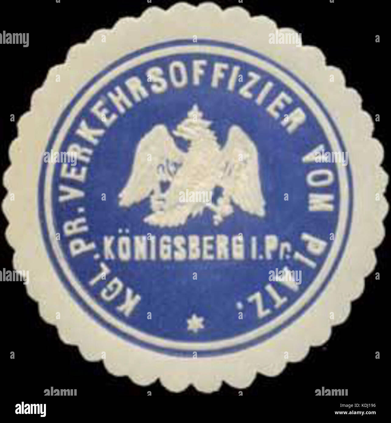 A historical German revenue stamp (Siegelmarke) issued by the Royal ...