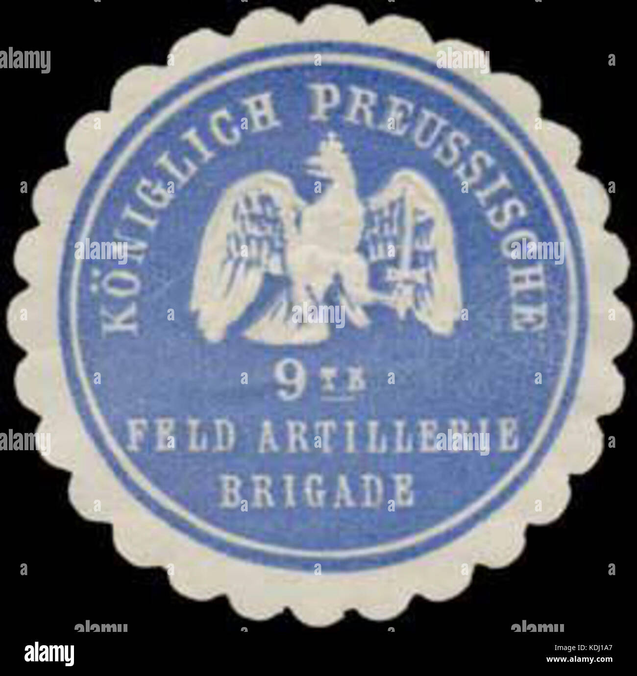 A seal from the 9th Prussian Field Artillery Brigade, representing ...
