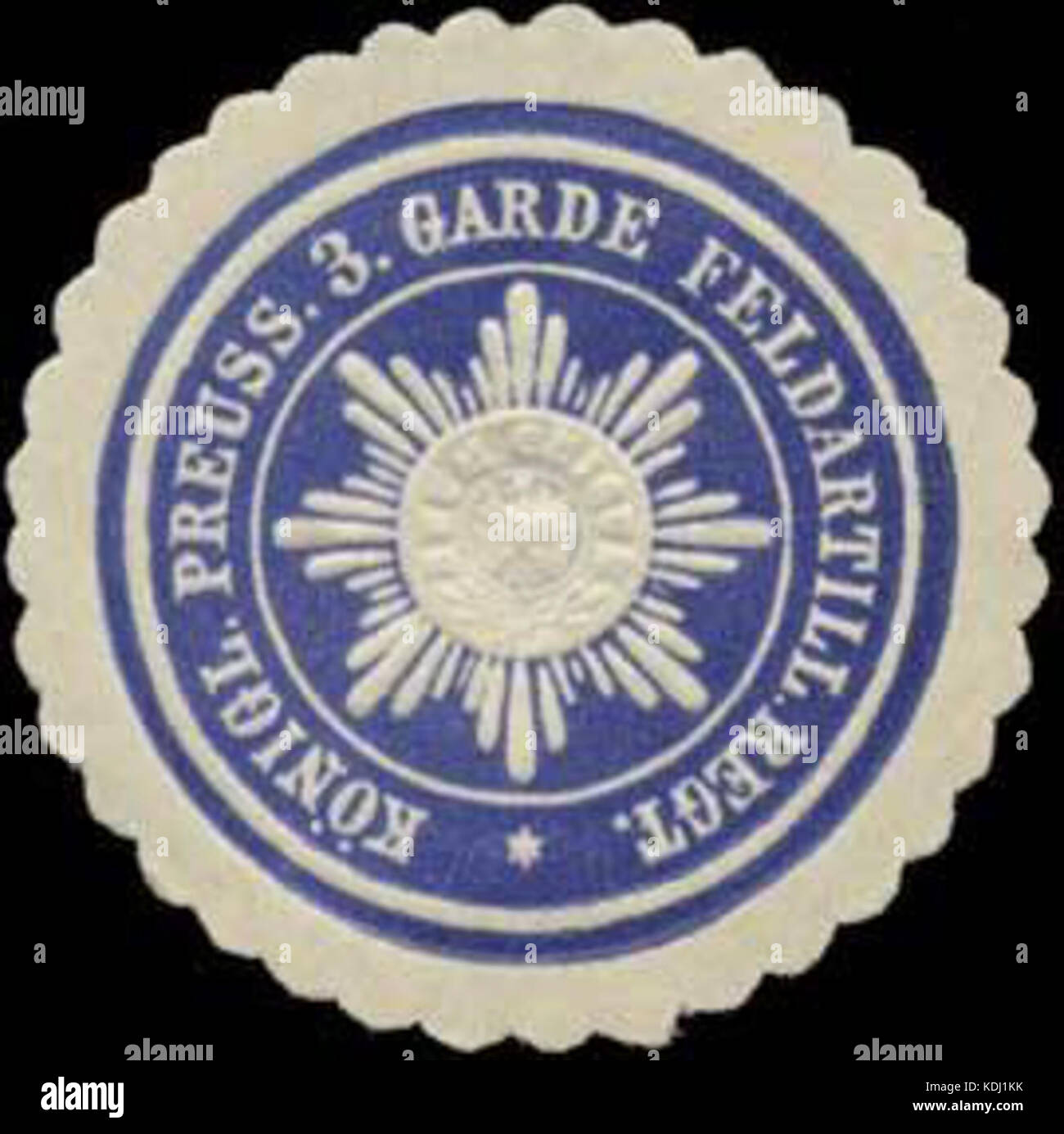 This image features a Siegelmarke (seal) from the 3rd Guard Field ...