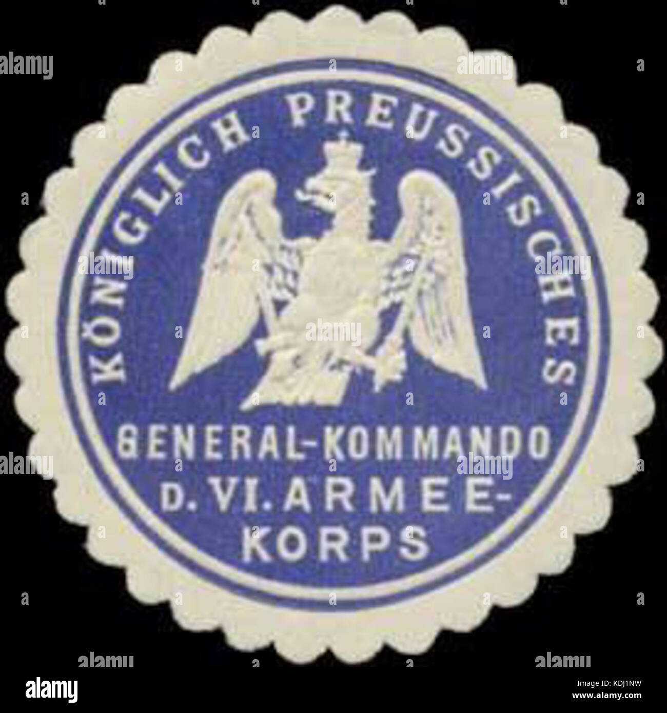 Siegelmarke K.Pr. General Kommando des VI. Armeekorps W0348248 Stock ...