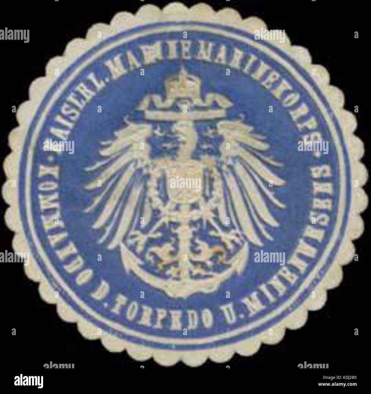 This seal, 'Siegelmarke K.' from the German Marine Corps (Marinekorps ...