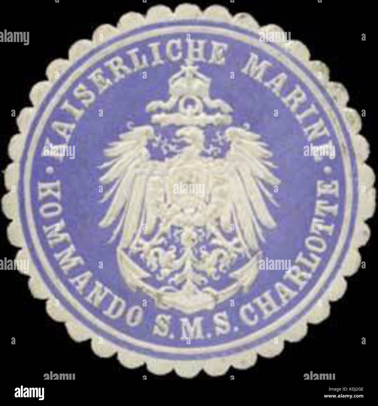 This image shows a postage stamp from the K. Marine Kommando (Imperial ...