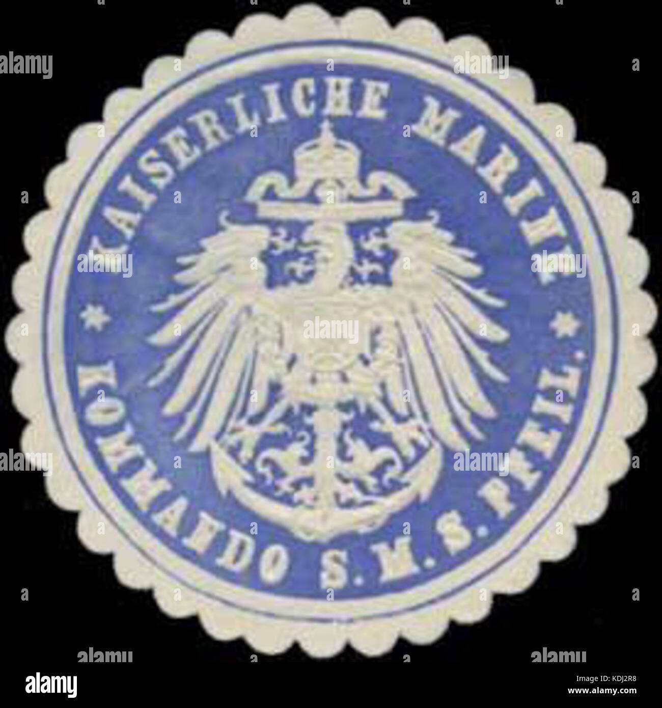 This seal represents the naval command of the German warship S.M.S ...