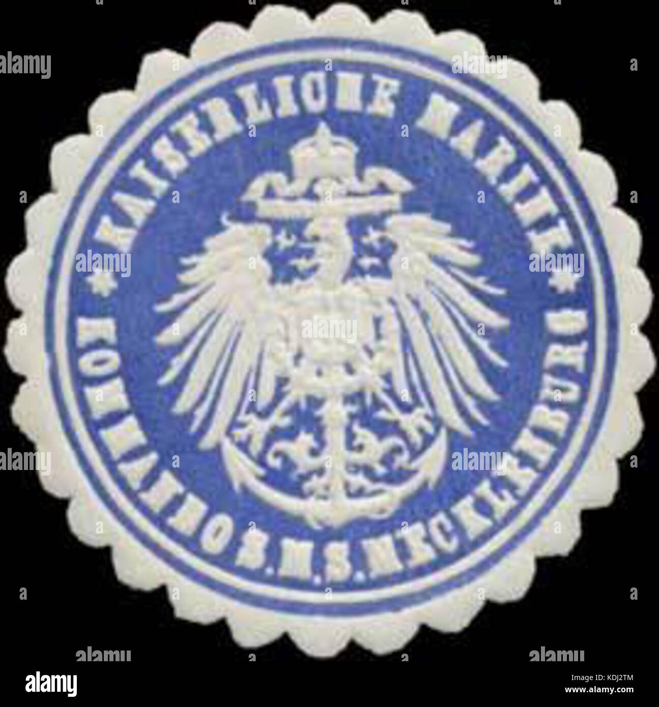 A seal stamp (Siegelmarke) from the Marine Kommando of the German ship ...