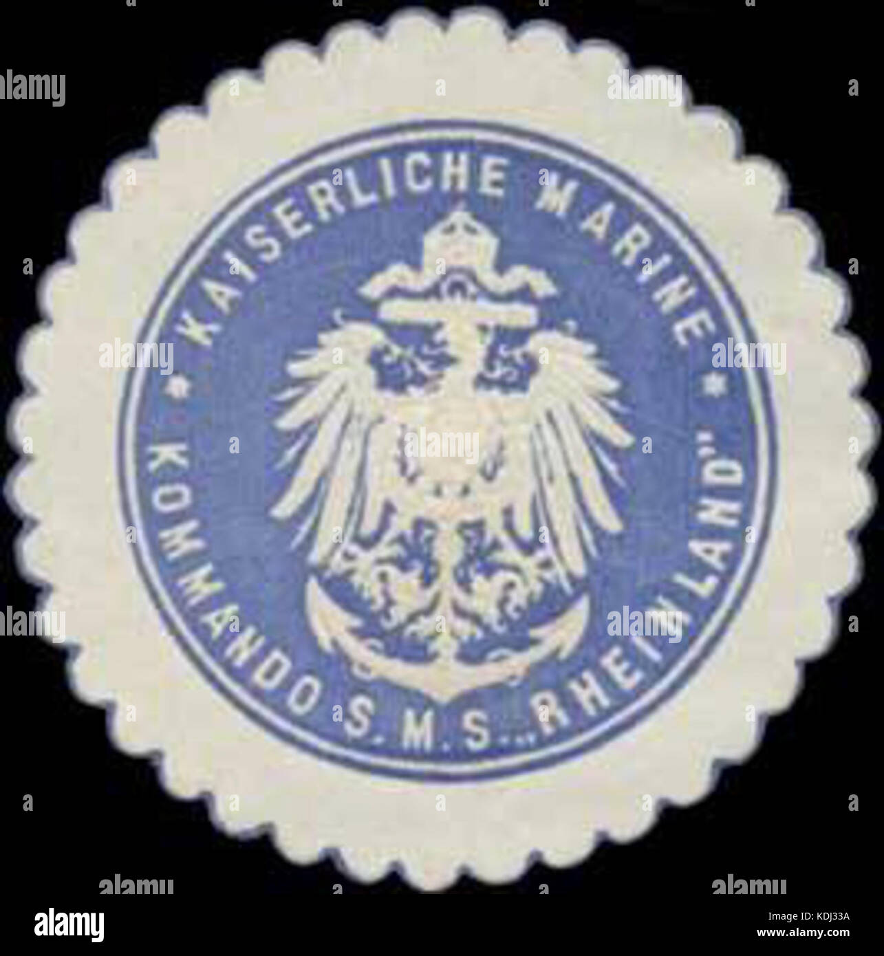 Siegelmarke K. Marine Kommando S.M.S. Rheinland W0370761 Stock Photo ...