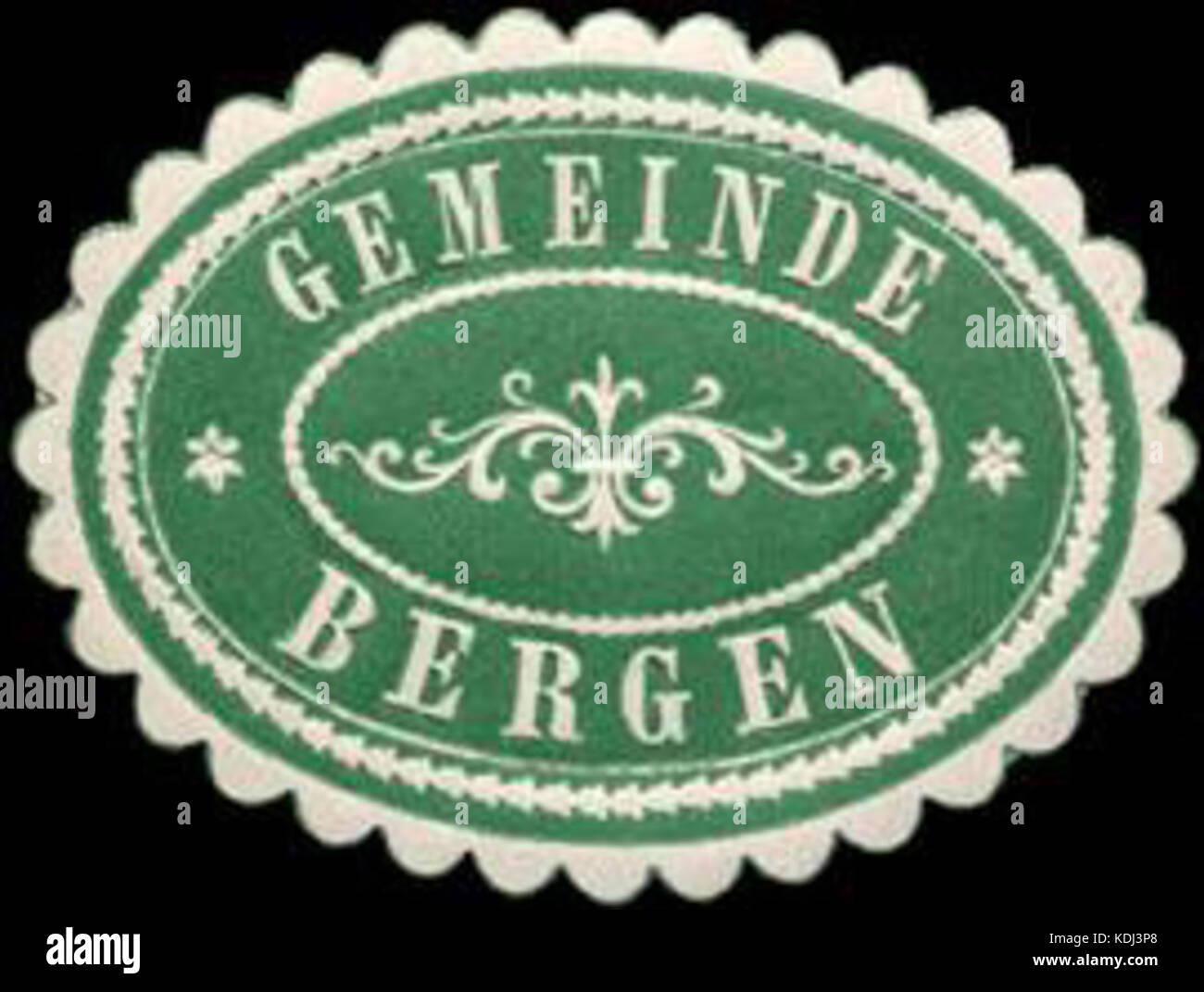 A seal used by the Municipality of Bergen, Germany, featured on an ...