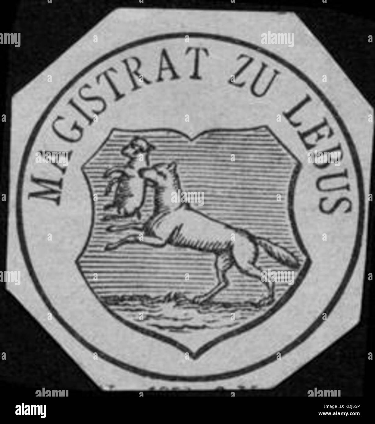 The Siegelmarke (seal) of the Magistrat (magistrate) of Lebus is a ...