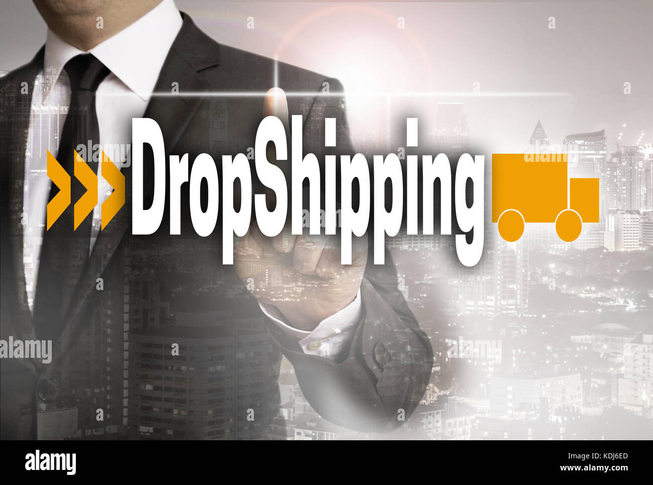 DropShipping is shown by businessman concept Stock Photo - Alamy