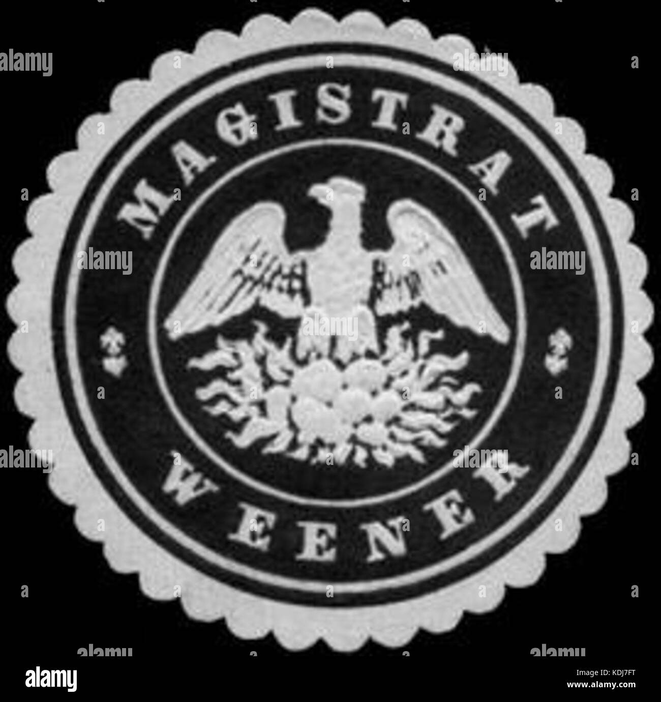 This item refers to a Siegelmarke (seal mark) from the Magistrat of ...