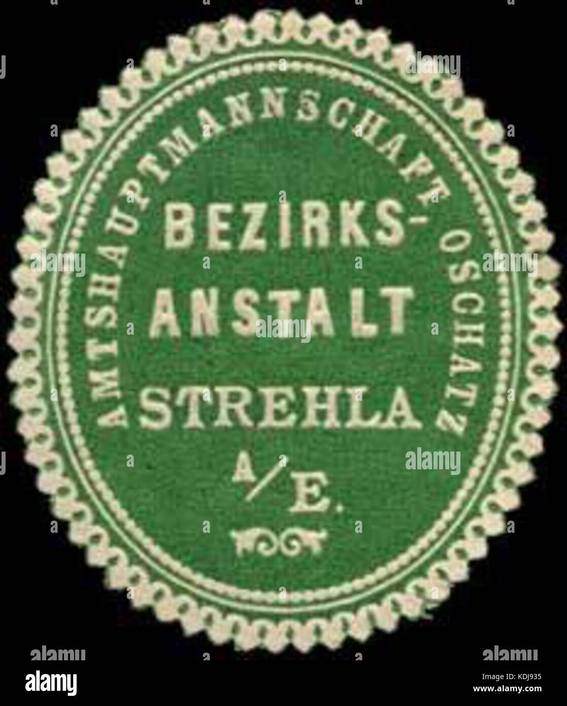 Siegelmarke Bezirksanstalt Strehla an der Elbe Amtshauptmannschaft ...